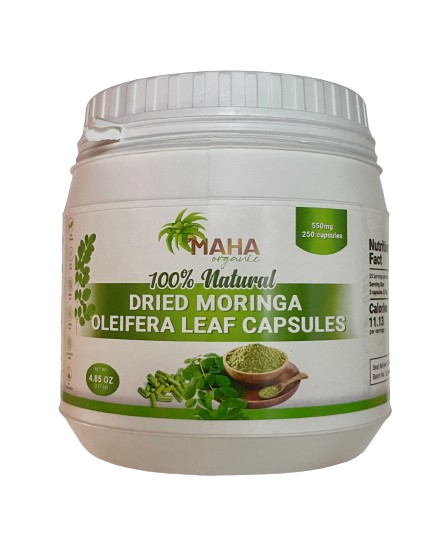 Organic Moringa Capsule Bottles (8 qty pack) – Maha Organic Inc